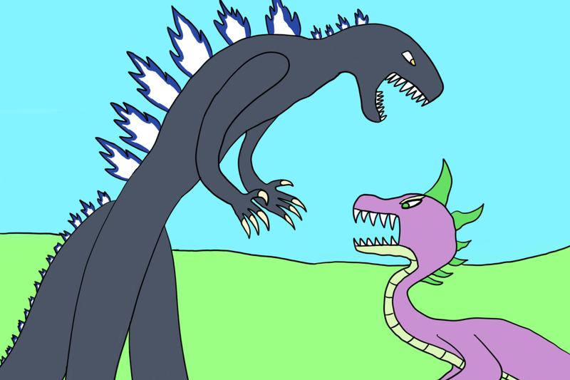 #60345 - artist:frostybiggens, crossover, derpibooru import, godzilla ...