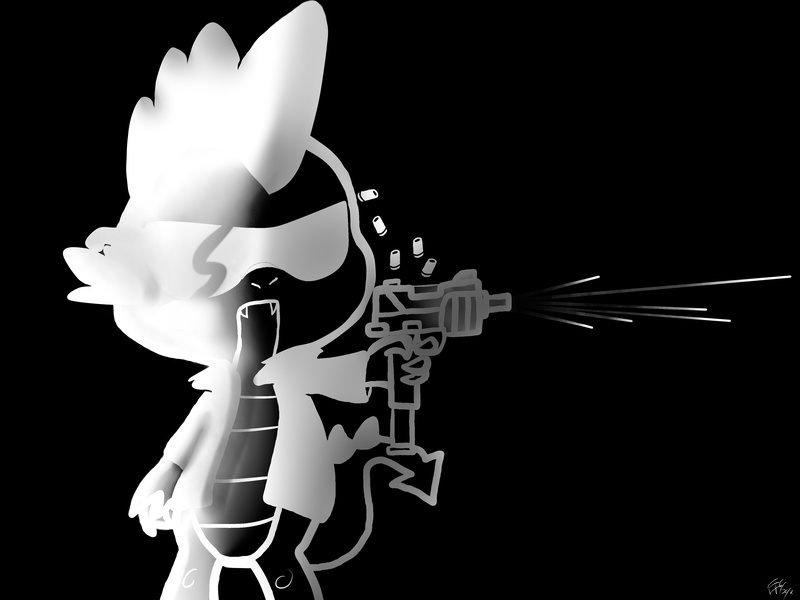 #67872 - artist:wonder-waffle, derpibooru import, gun, safe, spike ...