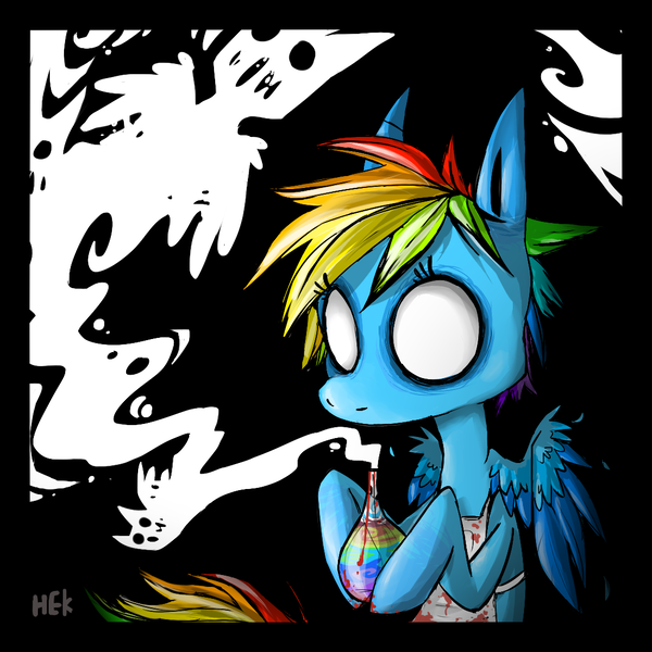 #104391 - artist:hektious, derpibooru import, fanfic:rainbow factory, grimdark, rainbow dash ...