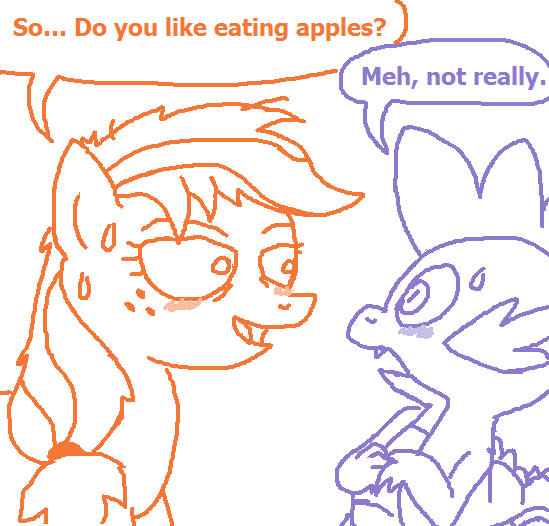 #109562 - applejack, artist:creepycurse, derpibooru import, estrus, rapeface, spike, suggestive ...