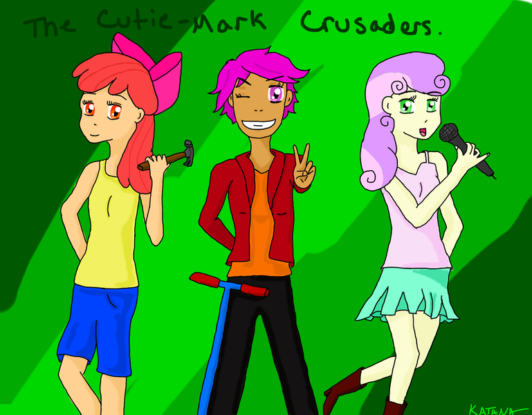 #126955 - apple bloom, artist:katanakaze, cutie mark crusaders ...