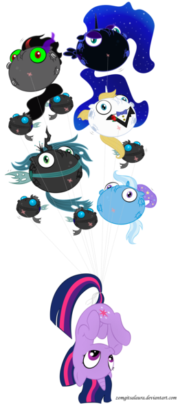 #131526 - artist:zomgitsalaura, balloonie pony, changeling, derpibooru ...