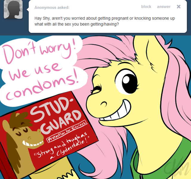 #136100 - artist:cartoonlion, ask, ask futashy, condom, derpibooru import, fluttershy, futa ...