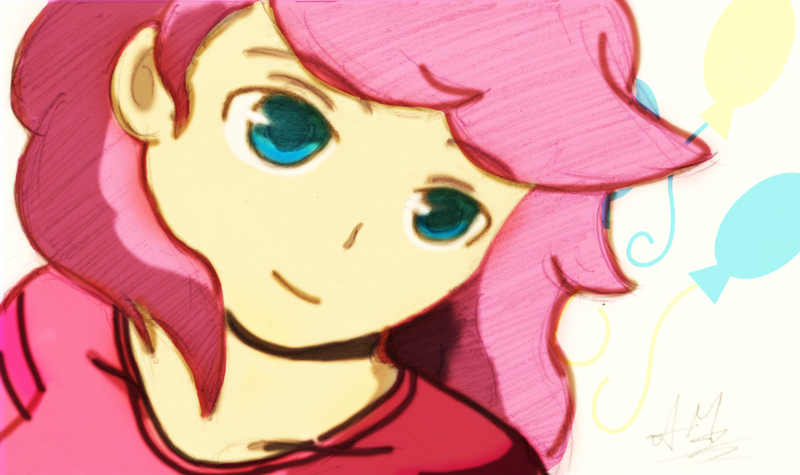 #137448 - artist:maoz, colored, derpibooru import, humanized, pinkie pie, safe, sketch - Twibooru