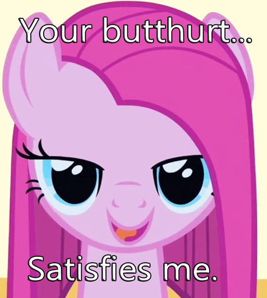 #139806 - butthurt, caption, image macro, pinkamena diane pie, pinkie ...