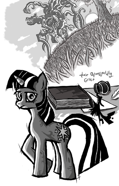 #152273 - artist:monoglyph, derpibooru import, fanfic, grayscale ...