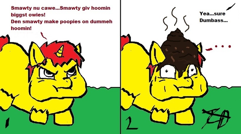 #158451 - cheek puffing, derpibooru import, fluffy pony, poop, safe ...