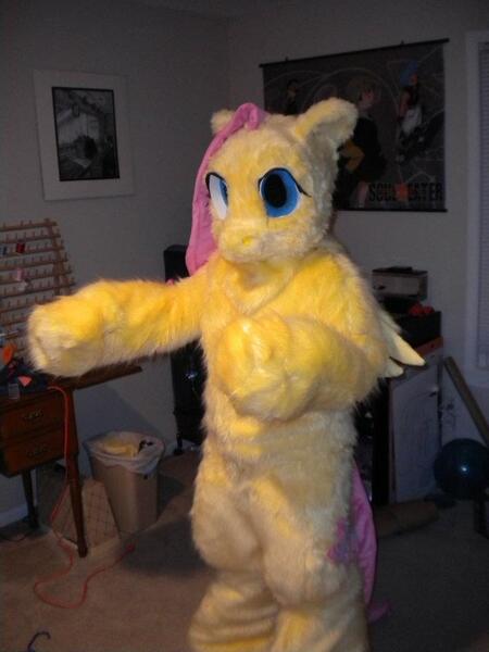 #173554 - cosplay, derpibooru import, fluttershy, furry, fursuit, irl ...