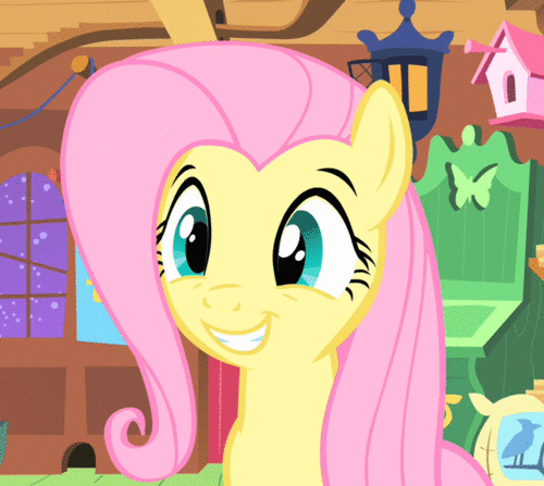 #174707 - animated, cropped, derpibooru import, fluttershy, safe, screencap, smiling, solo ...