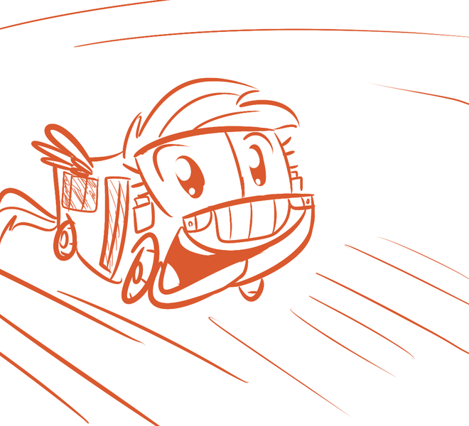 #176648 - artist:tess, bus, monochrome, safe, scootabus, scootaloo ...