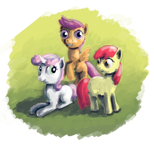 #237328 - apple bloom, artist:dahtamnay, creepy, cutie mark crusaders, derpibooru import, safe ...