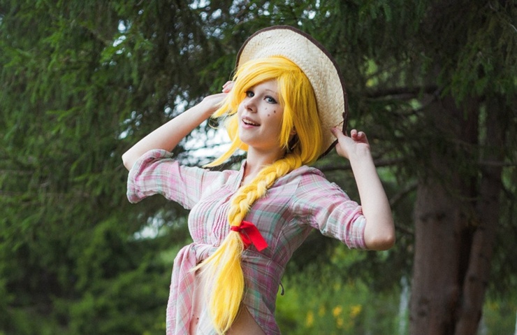 #268568 - safe, derpibooru import, applejack, human, cosplay, irl, irl ...