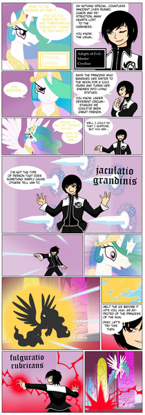 #314900 - artist:crydius, comic, derpibooru import, fight, human, non ...