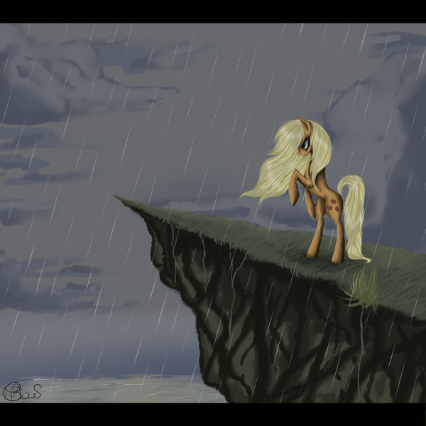 #329788 - applejack, artist:sevenada, cliff, derpibooru import, loose ...