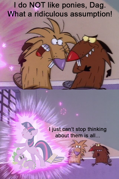 #341599 - angry beavers, beavers, book, closet brony, crossover ...