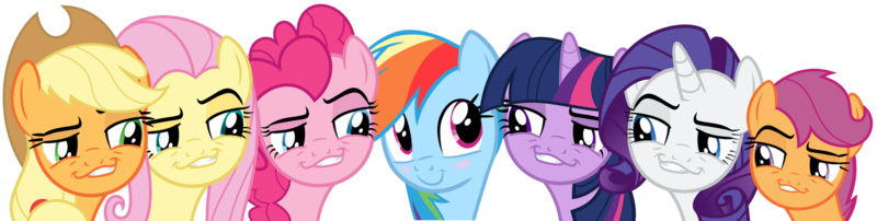 #384942 - applejack, blushing, derpibooru import, fluttershy, pinkie ...