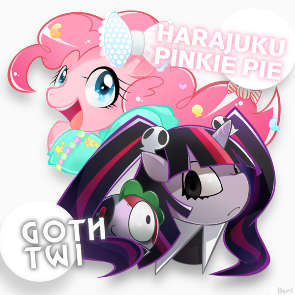 #398055 - artist:koshoku, ask-gothtwi, askharajukupinkiepie, derpibooru import, pinkie pie ...