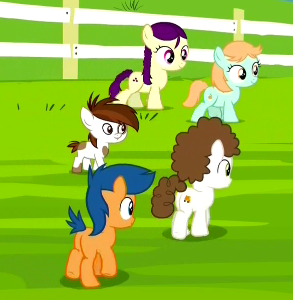 #410819 - background pony, boysenberry, colt, derpibooru import, filly ...