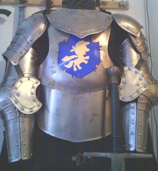 #425814 - apple bloom, armor, artist:owatheone, clothes, cosplay ...