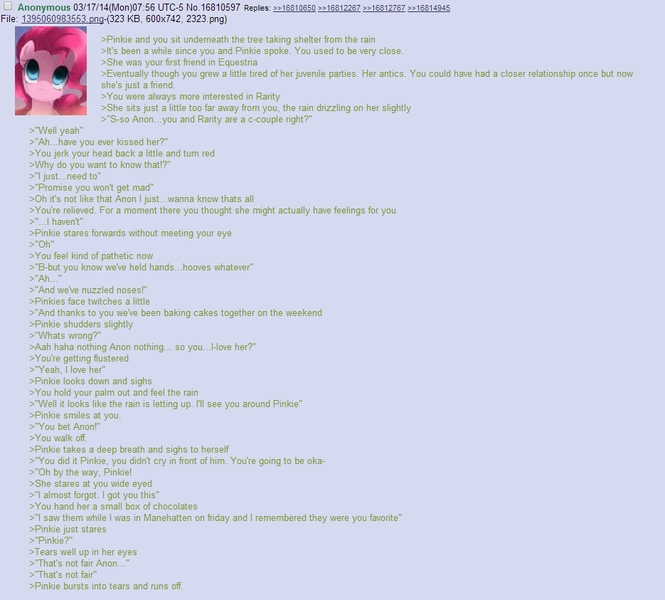 #427402 - 4chan, anon in equestria, derpibooru import, feels, greentext, /mlp/, pinkie pie ...