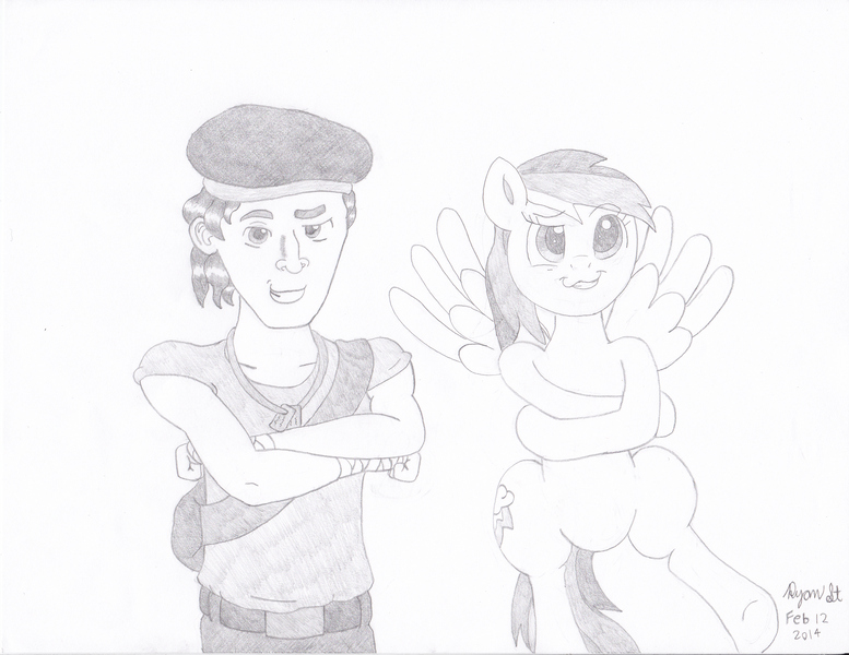 #457916 - artist:mc-ryan, el jeffe, monochrome, rainbow dash, safe ...