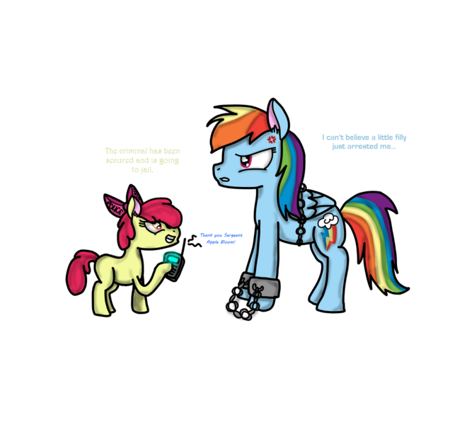 #488882 - angry, apple bloom, arrested, artist:xxannabethxx, bound ...