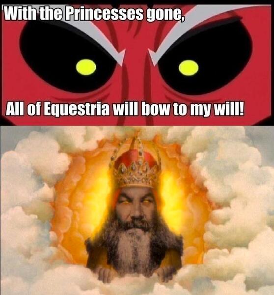 #497367 - derpibooru import, deus ex machina, exploitable meme, god, lord tirek, meme, monty ...