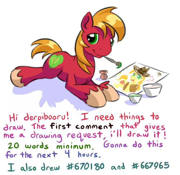 #499707 - artist:gsphere, big macintosh, braeburn, derpibooru import, male, meta, painting, safe ...