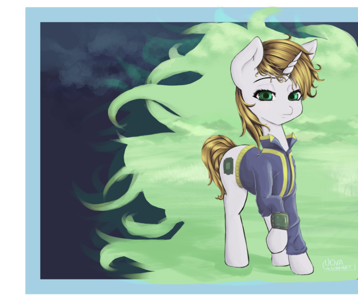 #554542 - safe, artist:novaquinmat, derpibooru import, oc, oc:littlepip, unofficial characters ...