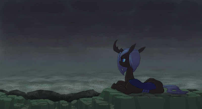 #564622 - artist:carnifex, blue changeling, changeling, changeling oc, changeling queen ...