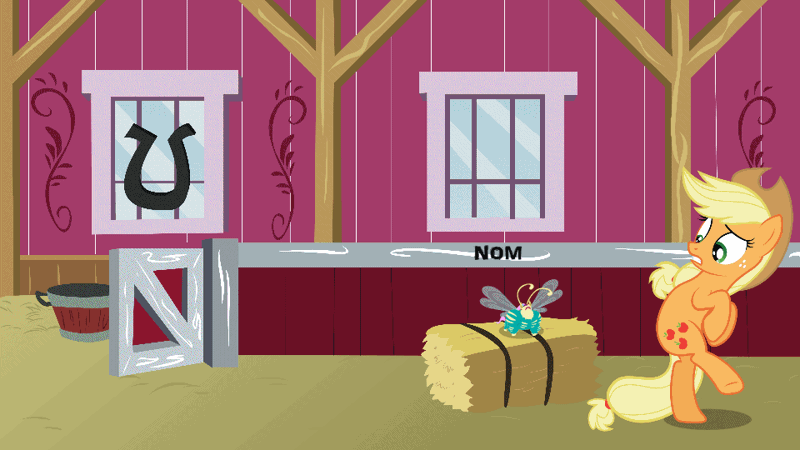 #584011 - animated, applejack, barn, breezie, derpibooru import ...