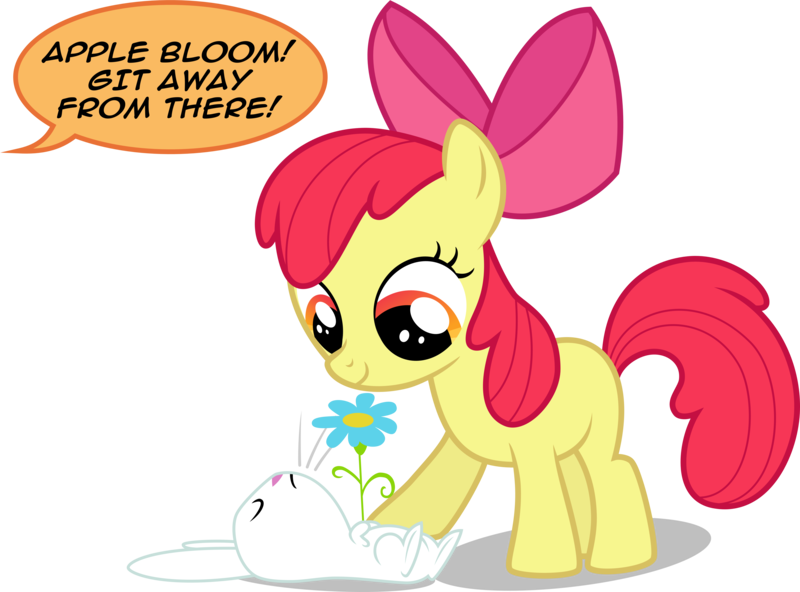 #612626 - safe, artist:drewdini, derpibooru import, angel bunny, apple bloom, applejack, magical ...