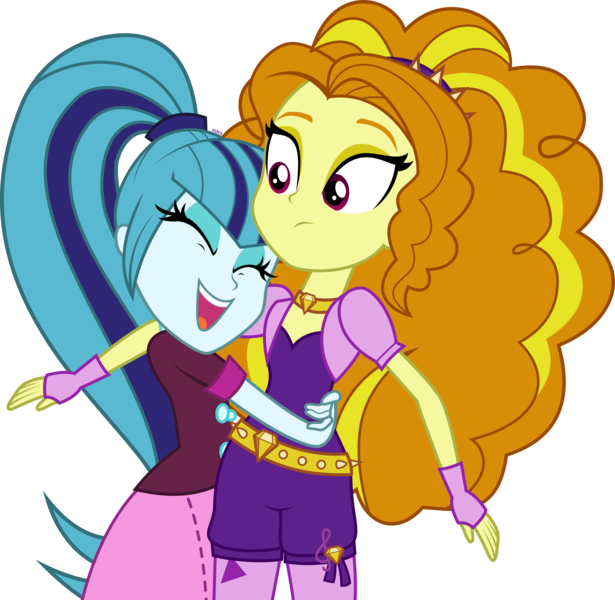 #617782 - safe, artist:xebck, derpibooru import, adagio dazzle, sonata ...