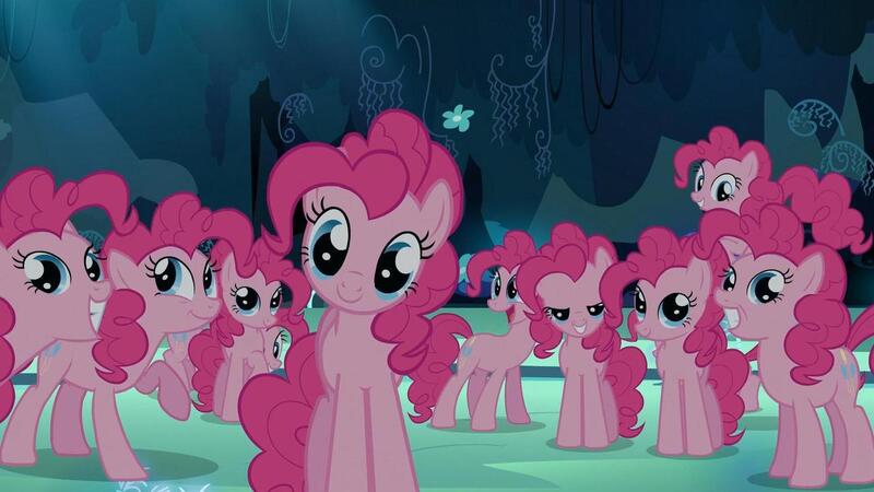 #702147 - safe, derpibooru import, screencap, pinkie pie, earth pony, too many pinkie pies, cave ...