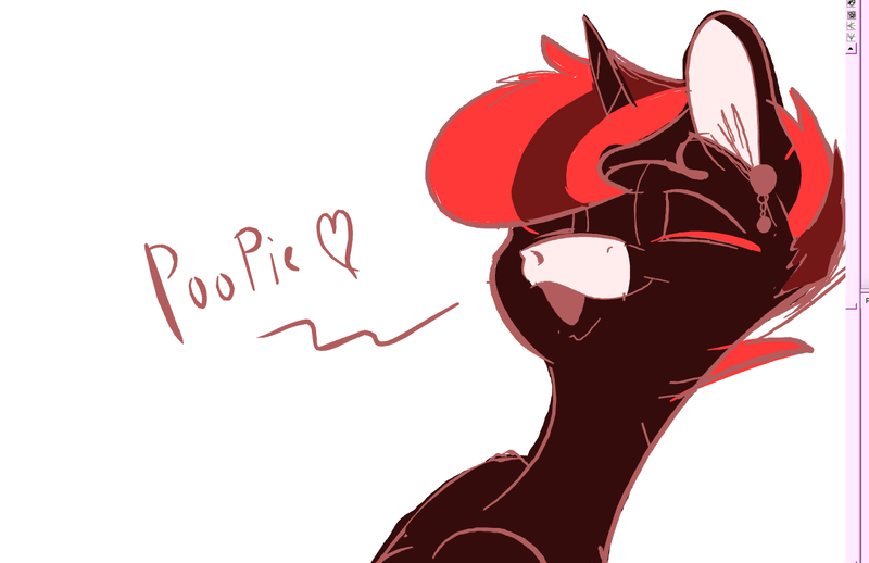 #803375 - artist:pikapetey, bust, derpibooru import, oc, poopie, safe ...