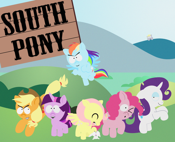 #840555 - safe, artist:toonfreak, derpibooru import, angel bunny, applejack, derpy hooves ...