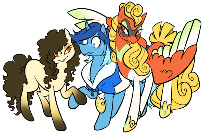 #851701 - safe, artist:egophiliac, derpibooru import, oc, oc:ho-oh, oc:light shine, oc:terra ...