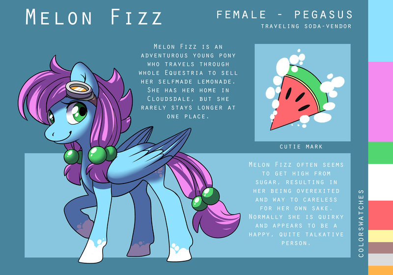 #864844 - safe, artist:retroeule, derpibooru import, oc, oc:melon fizz, unofficial characters ...