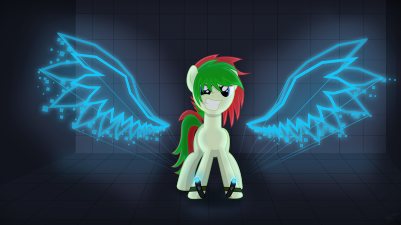 #879663 - artist:matthewboyz, derpibooru import, oc, oc:redchetgreen, present, safe, solo ...