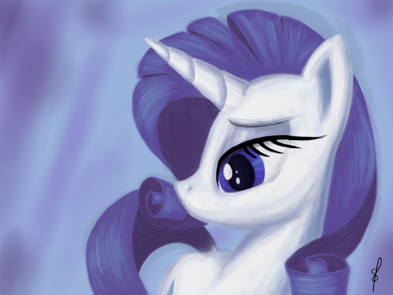 #897422 - artist:stridah, derpibooru import, profile, rarity, safe, solo - Twibooru