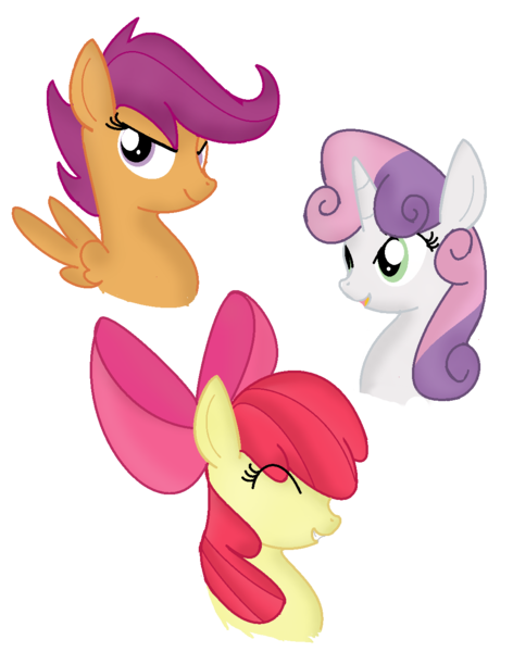 #934559 - apple bloom, artist:derpdoo, bust, cutie mark crusaders, derpibooru import, safe ...