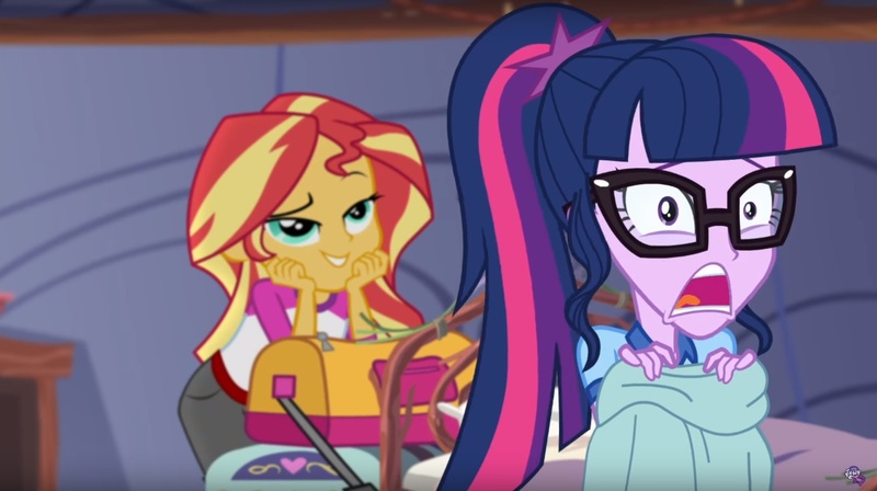 #950676 - safe, derpibooru import, screencap, sci-twi, sunset shimmer, twilight sparkle ...