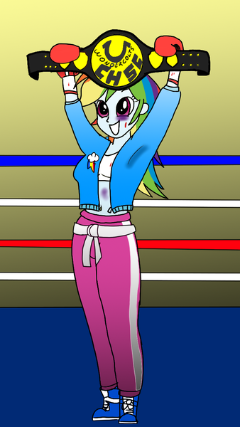 #1014262 - artist:toyminator900, boxing, boxing gloves, boxing ring, bruised, clothes ...