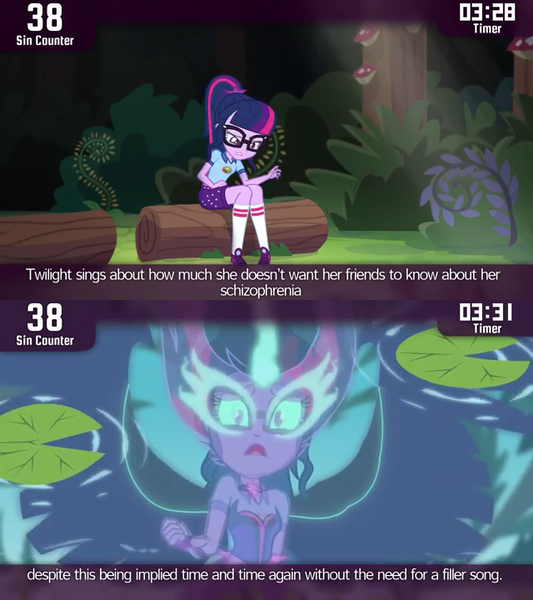 #1018789 - safe, derpibooru import, edit, edited screencap, screencap, midnight sparkle, sci-twi ...