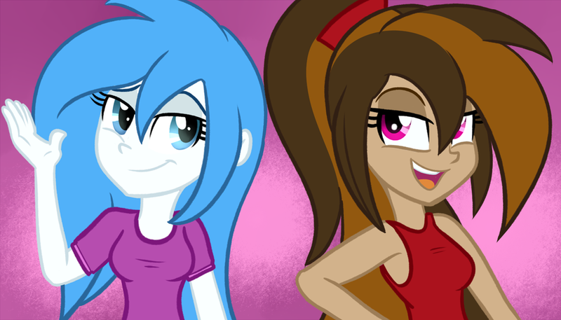 #1052310 - artist:wubcakeva, breasts, clothes, derpibooru import, duo ...