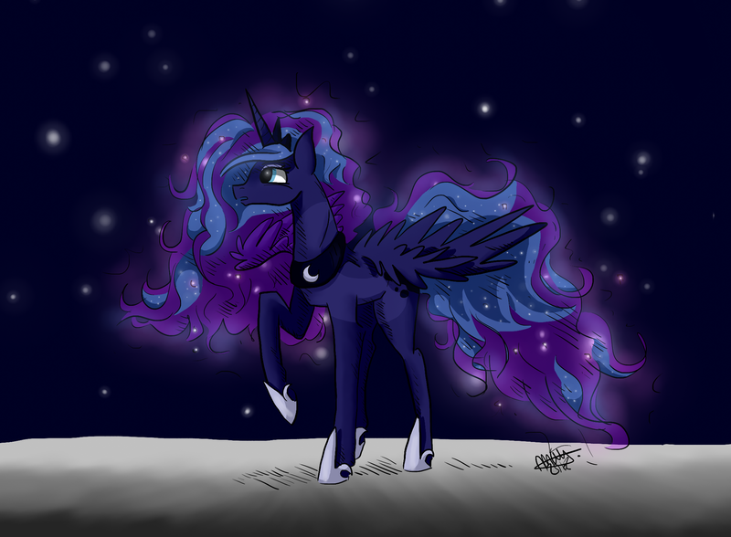 #1063242 - artist:nyamay, derpibooru import, night, princess luna ...