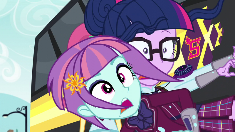 #1093581 - safe, derpibooru import, screencap, sci-twi, sunny flare, twilight sparkle, equestria ...