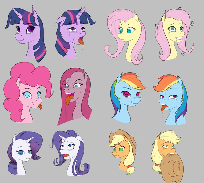 #979454 - suggestive, artist:wolfmask, derpibooru import, applejack, fluttershy, pinkie pie ...