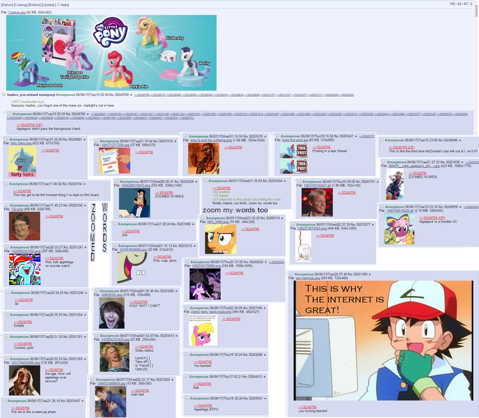 #1149482 - 4chan, alicorn, applejack, ash ketchum, background pony ...