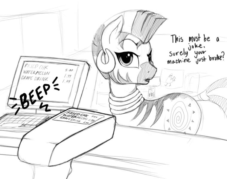 #1217690 - artist:anearbyanimal, barcode, cash register, cutie mark ...